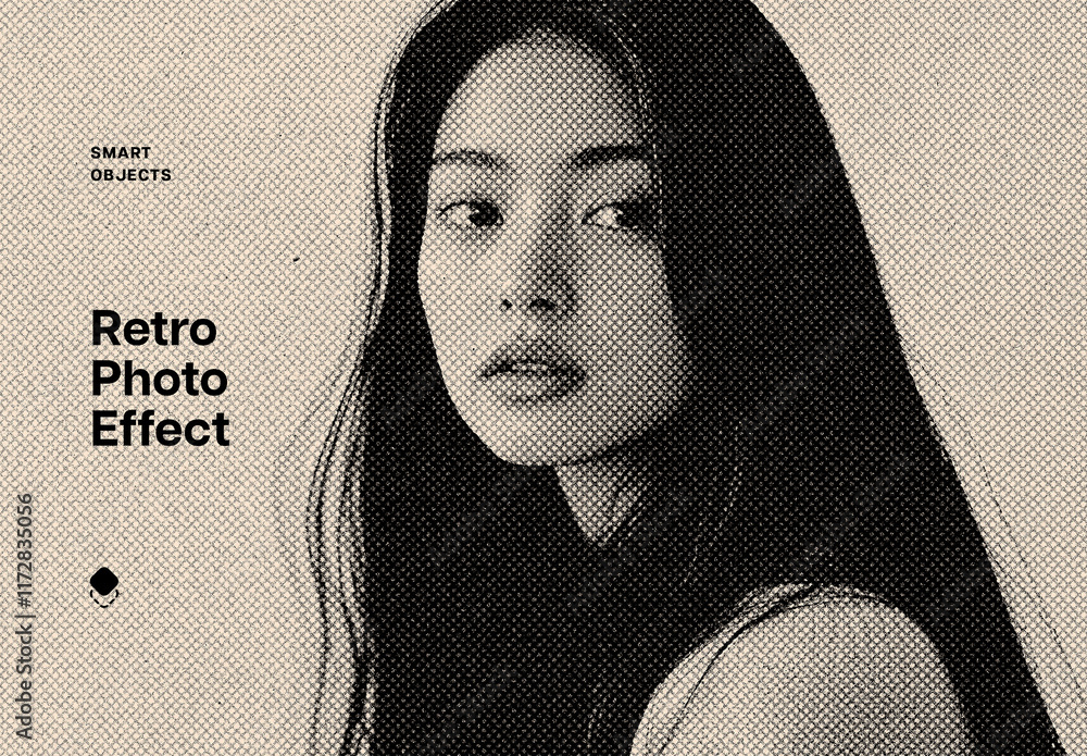 Retro Printing Photo Effect Mockup Stock Template | Adobe Stock