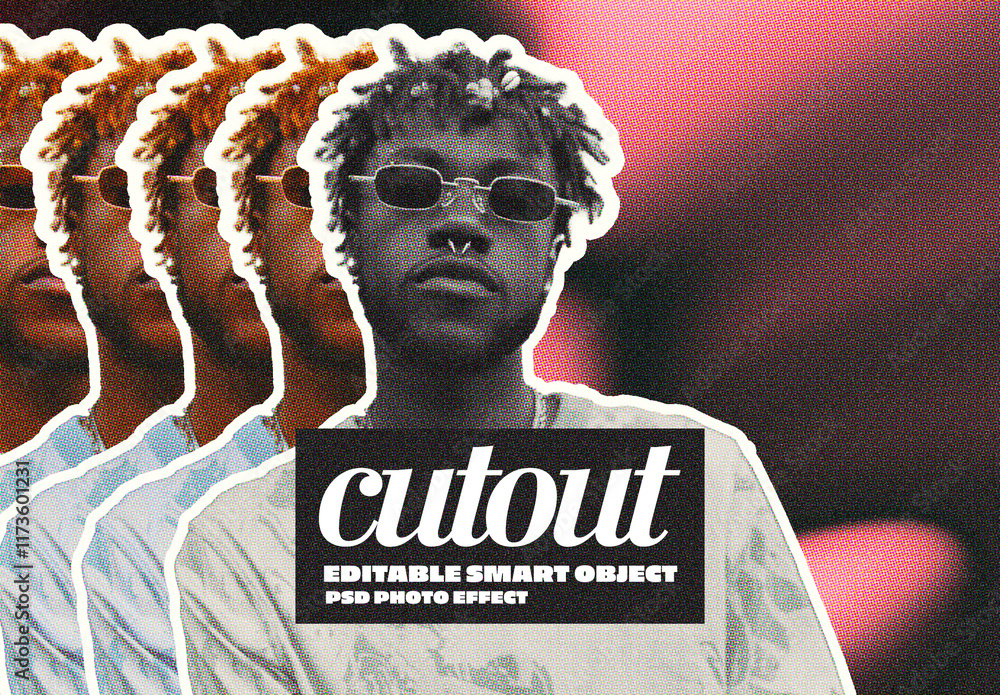 Cutout Poster Photo Effect Stock Template | Adobe Stock