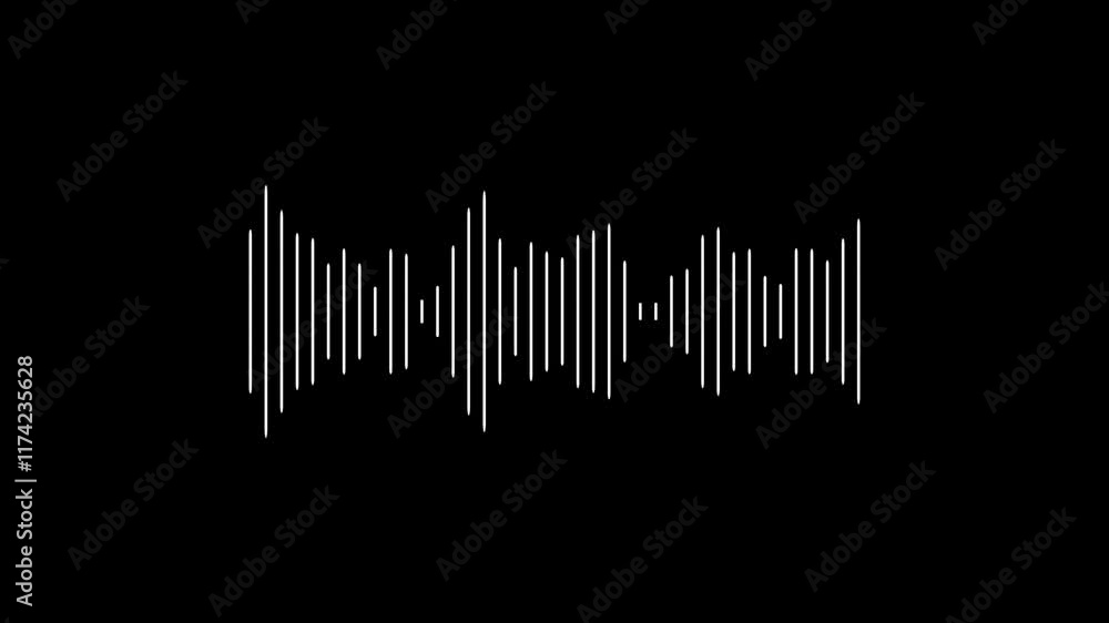 White audio waveform spectrum animation. spectrum audio animation ...