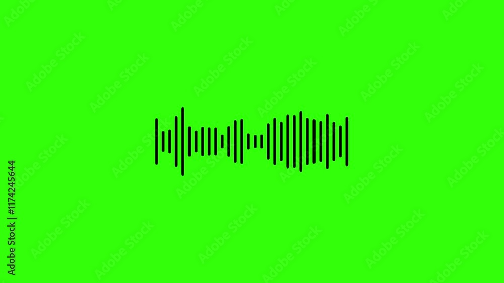 sound wave or audio wavefrom isolated on green screen background ...