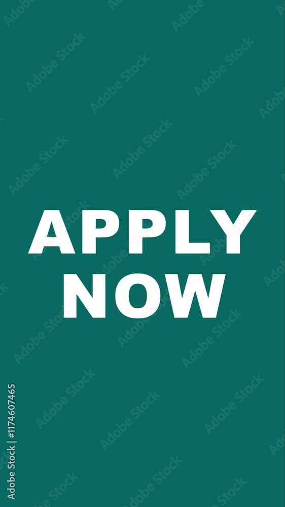 Apply now text animation in vertical black 4K video, school apply ...