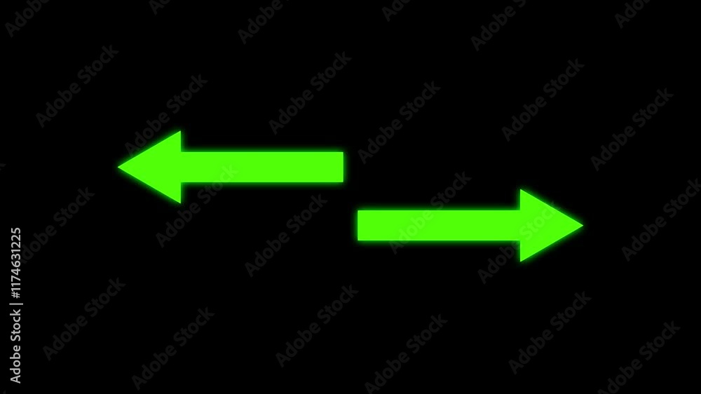 Swipe left and right black arrow animation on a white background. Left ...