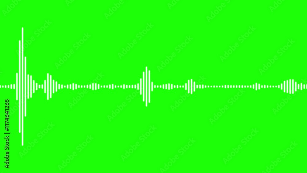 audio visualizer on green screen background. audio wave or frequency ...