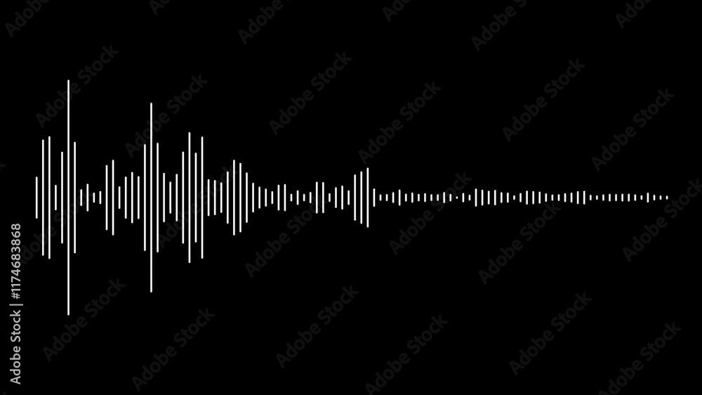 Sound wave animation black bars black background, Abstract wave motion ...