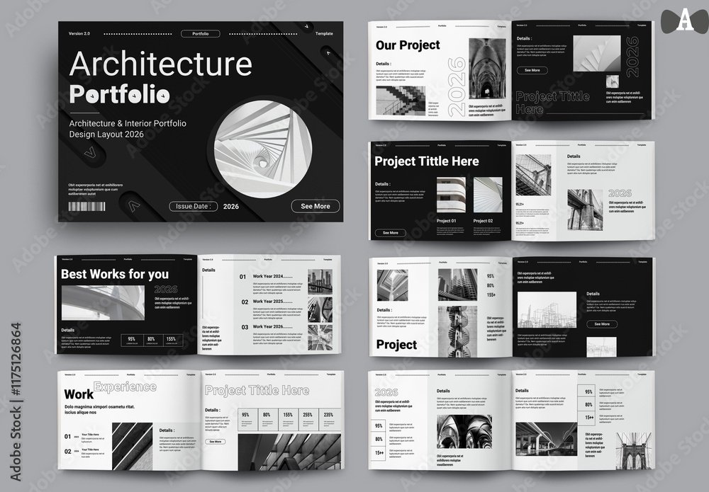 Architecture Portfolio Layout Template Stock Template | Adobe Stock