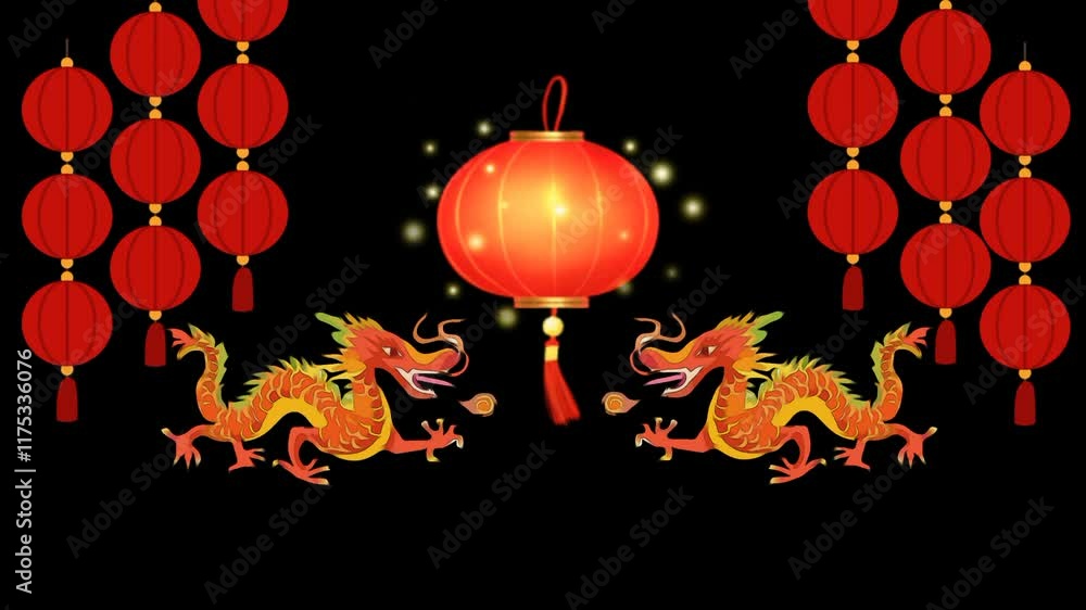 chinese new year. Year of the Dragon with Chinese Decorations, Chinese ...