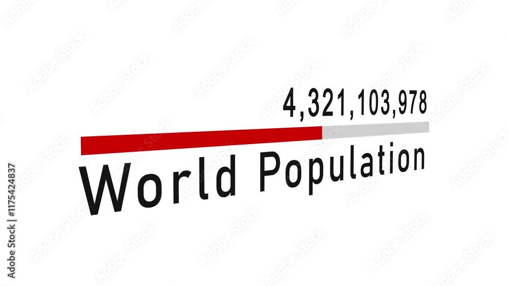 World Population Counter Number. 8 Billions of People on globe. Human ...