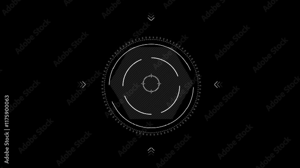 Stockvideon Sniper scope aim animation HUD with a black screen ...