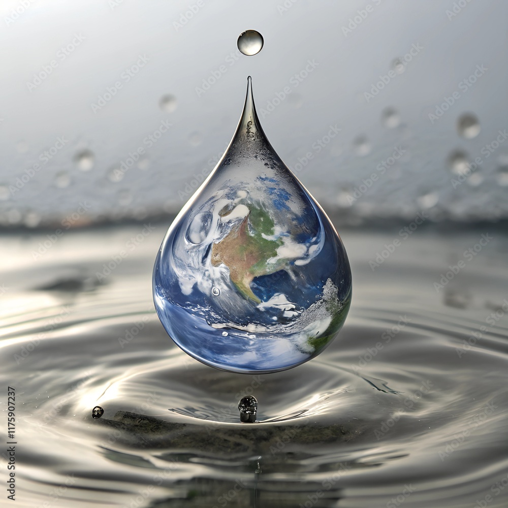 Photo & Art Print A highly detailed illustration of a water droplet ...