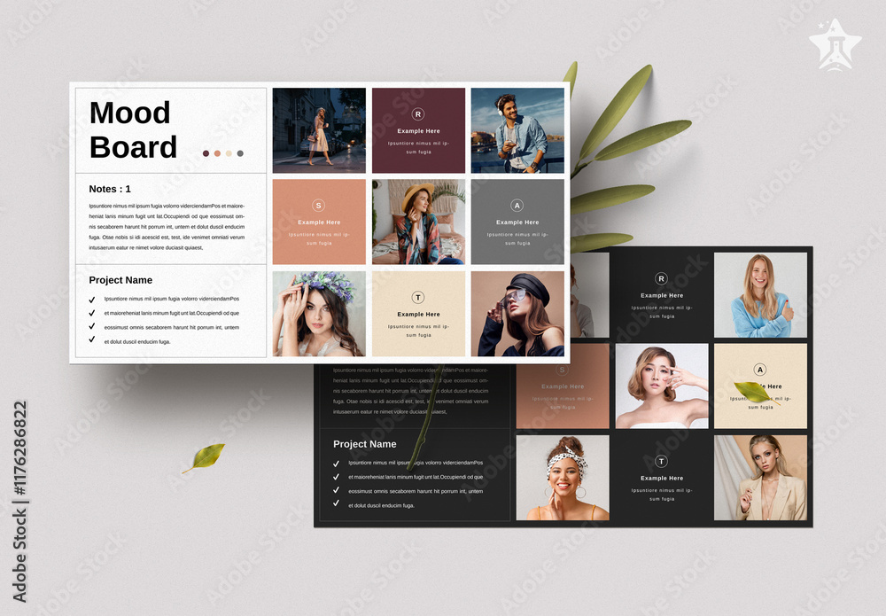 Simple Mood Board Presentation Template Stock Template | Adobe Stock