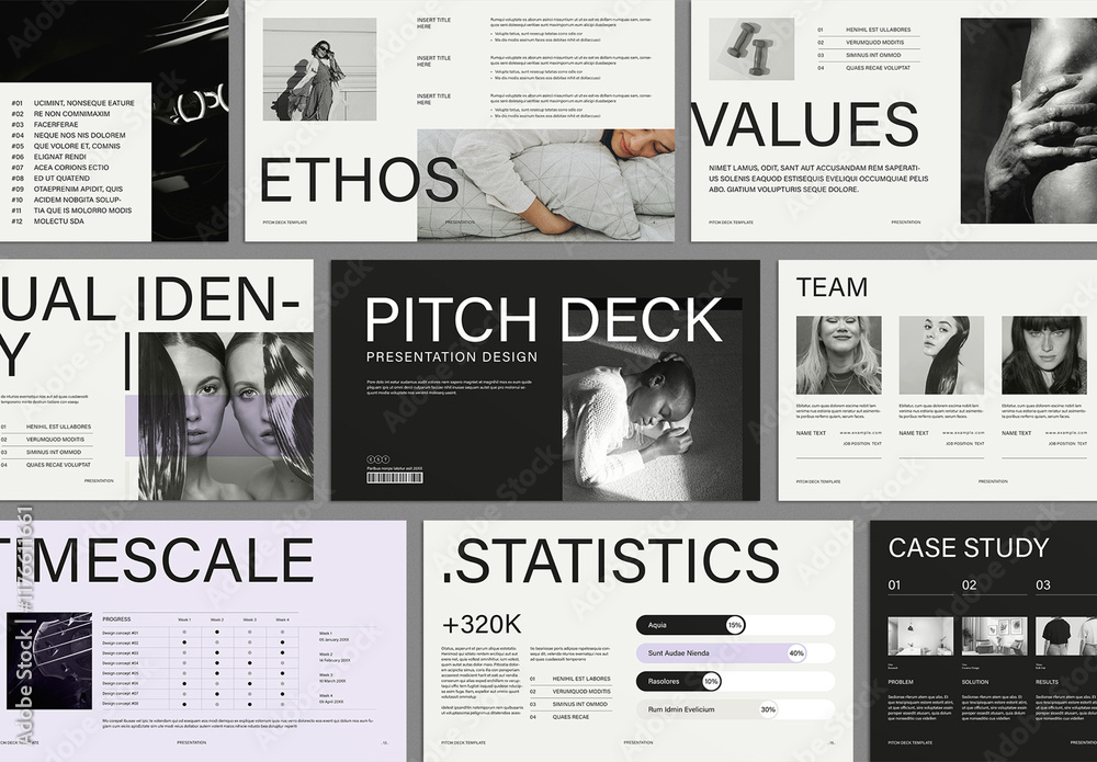 Pitch Deck Presentation Template Design Layout Stock Template | Adobe Stock
