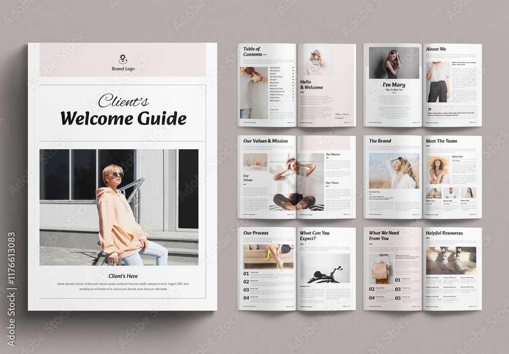 Welcome Packet Template Design Magazine Layout Stock Template | Adobe Stock