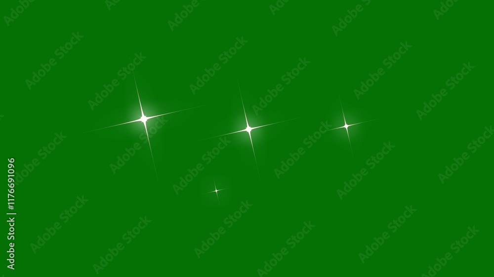 Twinkling stars animation, blinking light effect on transparent background. Star twinkling ...