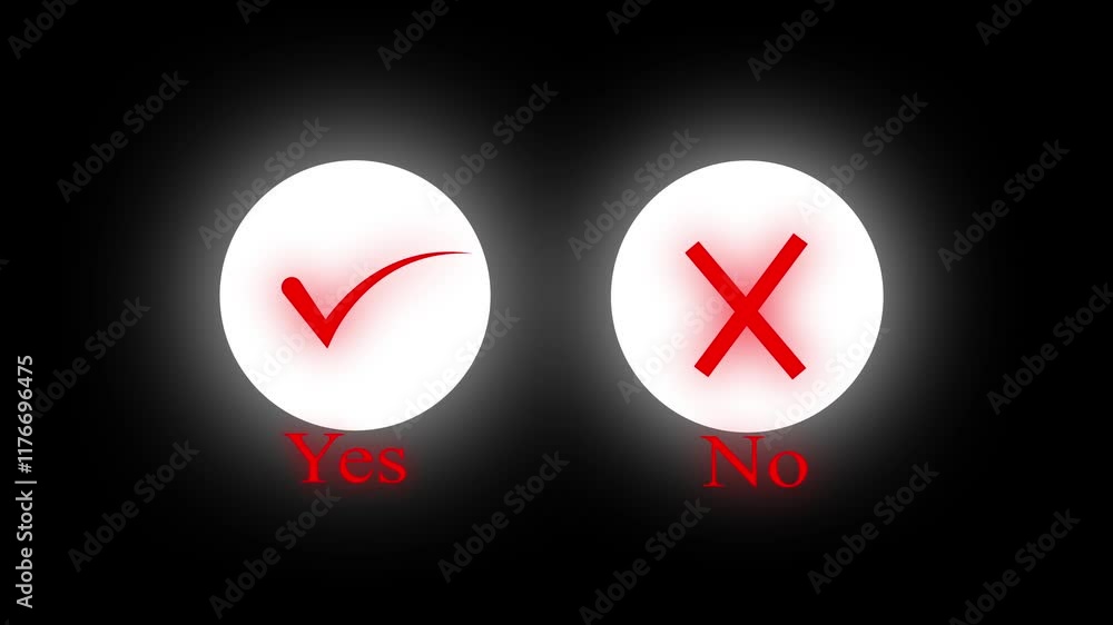 red tick and red cross signs animation, right and wrong animated icons ...