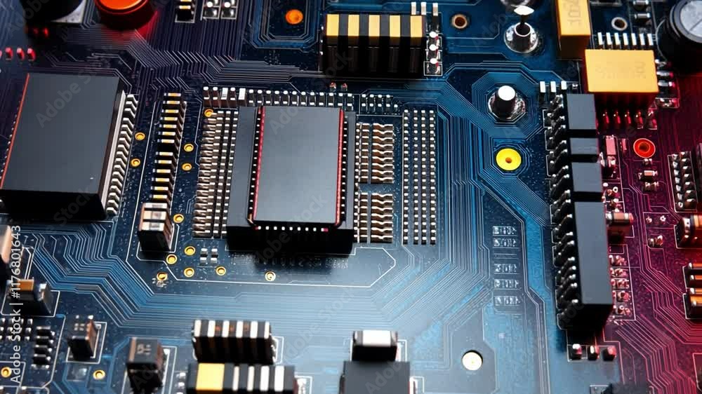 Circuit Board Close-Up: Intricate details of a technological marvel ...