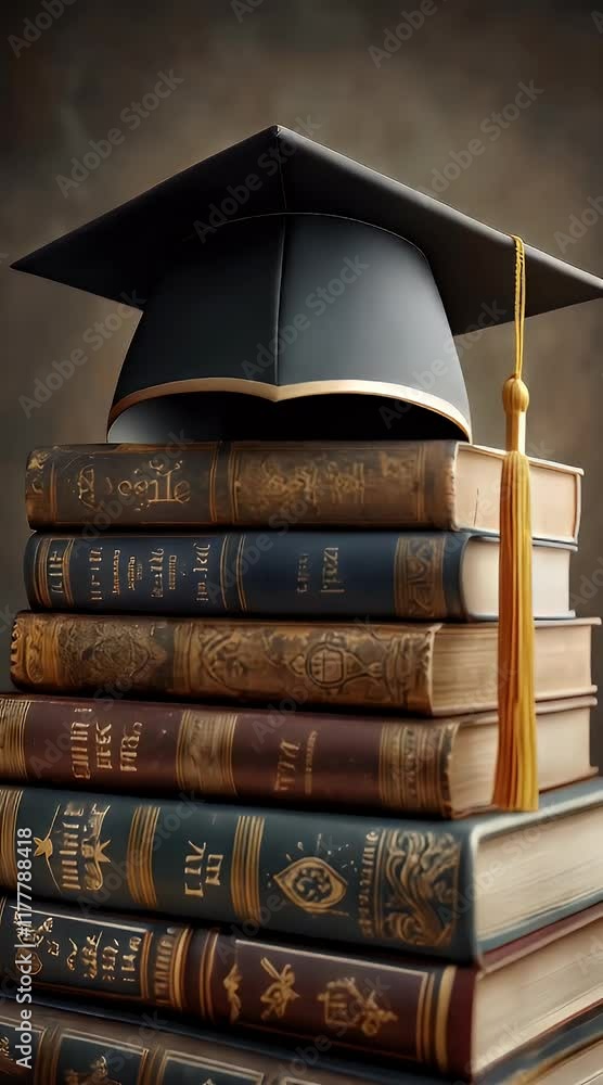 animation hat background video graduation blurred 4k horizontal ...