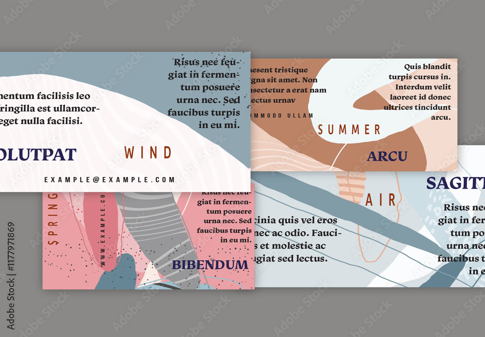 Web Banner Layout Overlapping Blobs Textured With Spots And Lines Stock ...