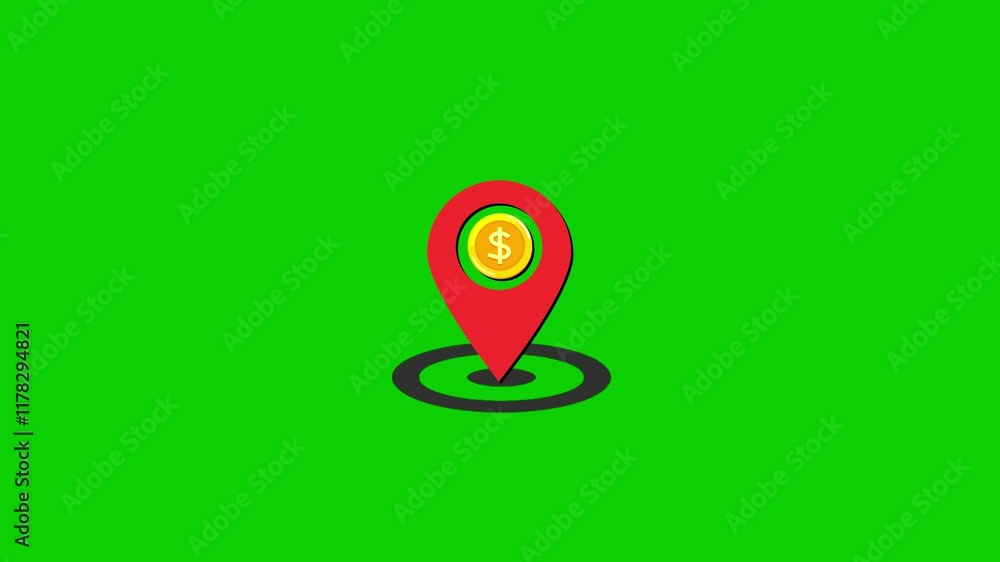 Mapping Money, The Intersection of Currency and Geolocation Technology with a green screen ...