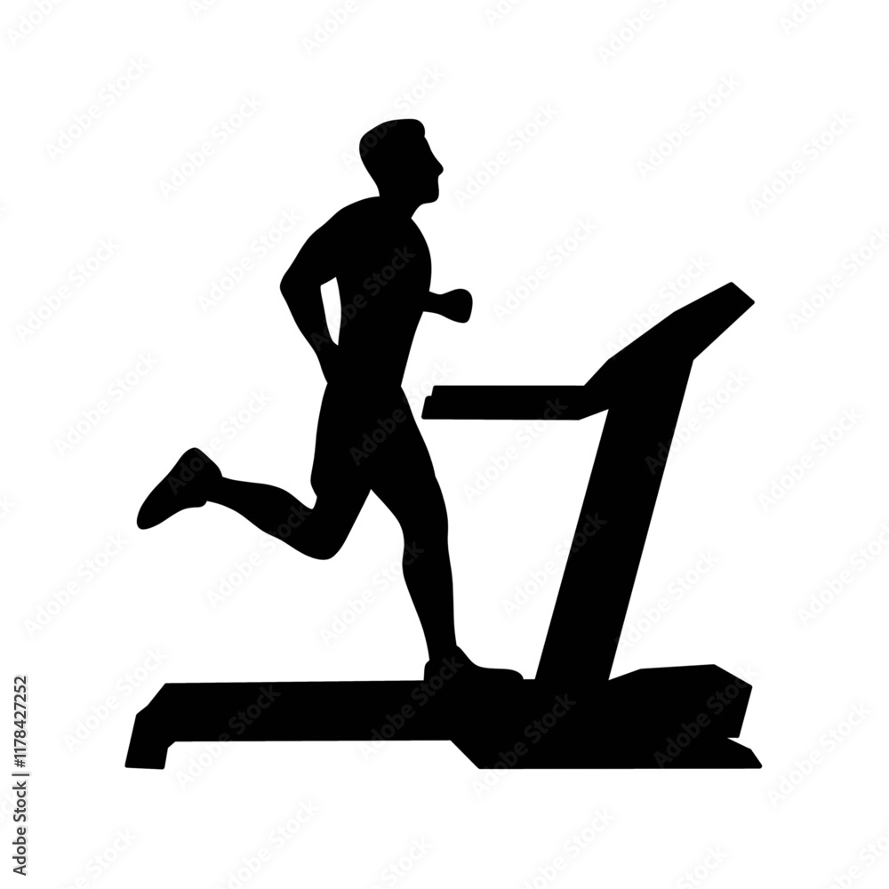 Photo & Art Print Vector Man Running on a Treadmill, Shafa Design