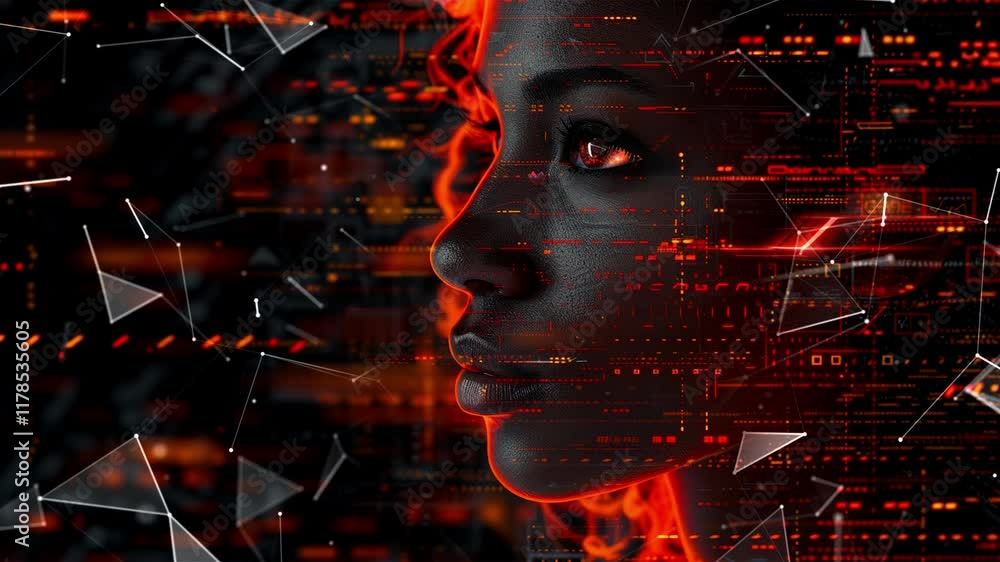 Video Stock Looped background. Black woman cyber security expert ...