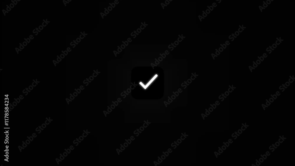 Animation of check mark symbol. Positive answer, tick mark icon. Check ...