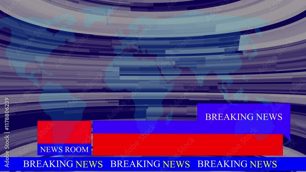 News studio. Newsroom Background for News Broadcasts. studio at TV station news report and ...