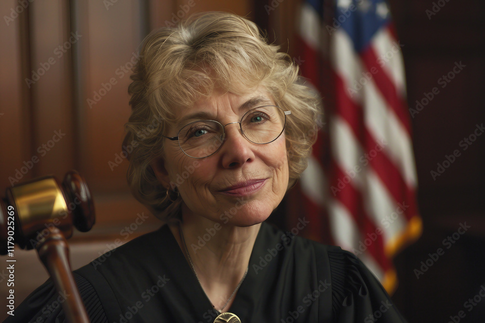 Fotografie, Obraz Generative AI Image of young Senior male female Judge ...