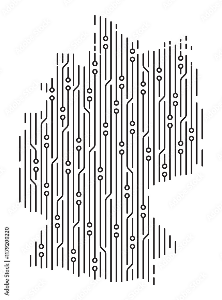Poster Electronic circuit board forming the map of Germany: innovation ...