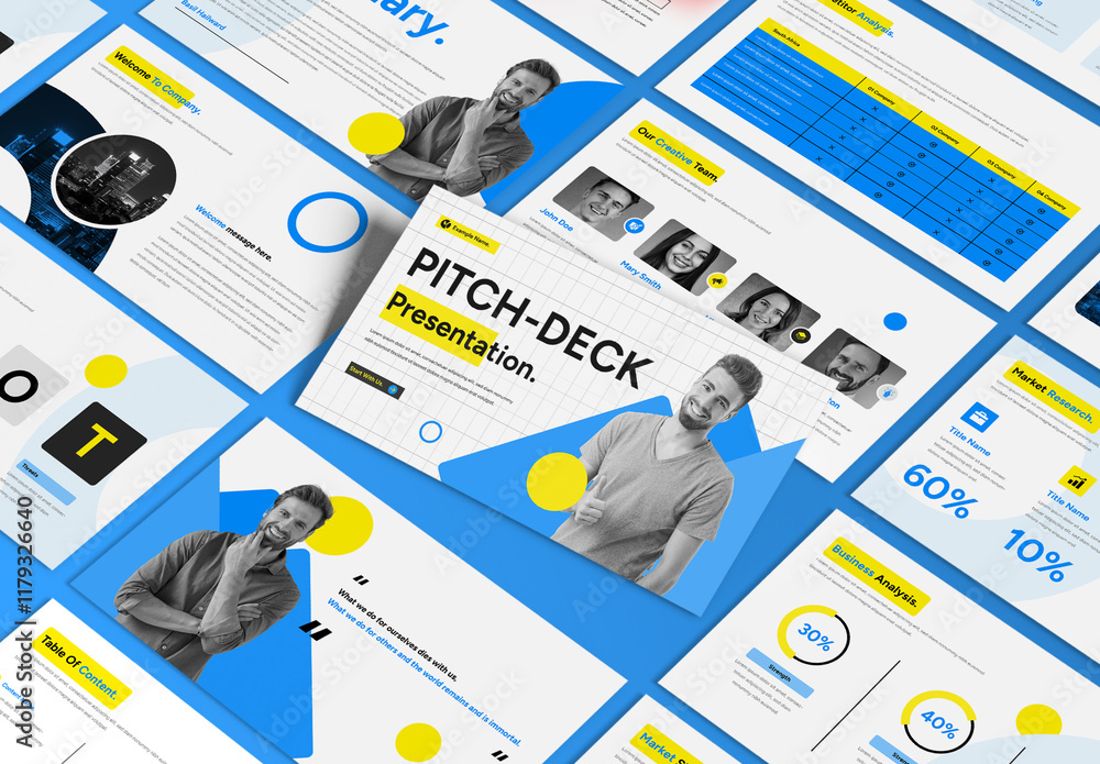 Pitch Deck Presentation Layout Stock Template | Adobe Stock