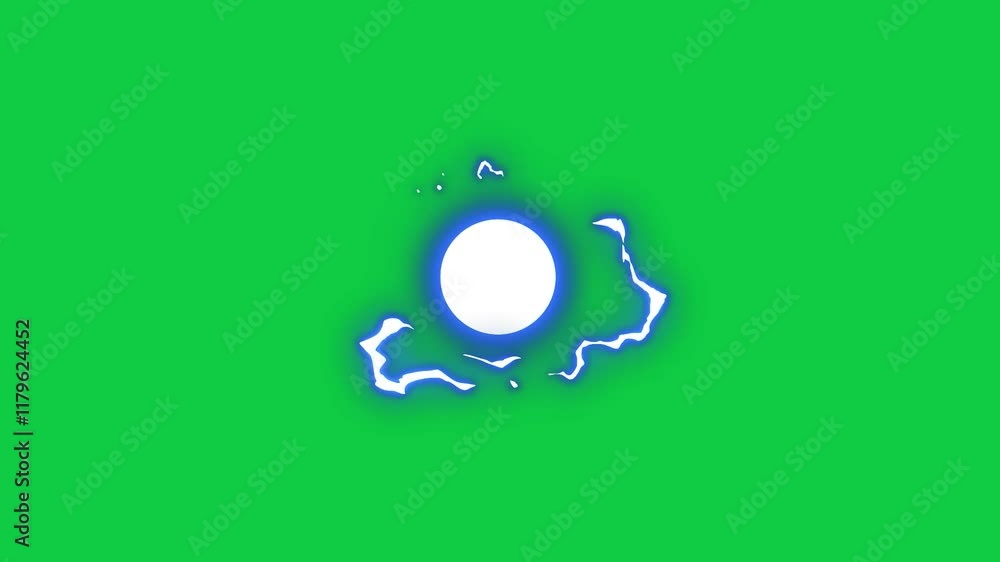 A modern green screen with glowing circular animations, perfect for ...