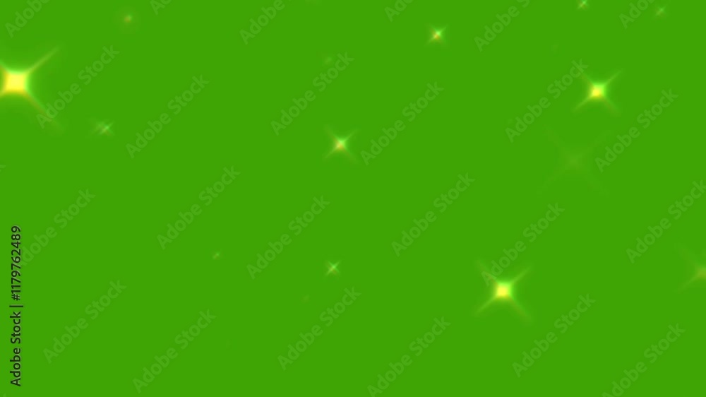 Twinkling stars animation on green screen background for overlays and ...