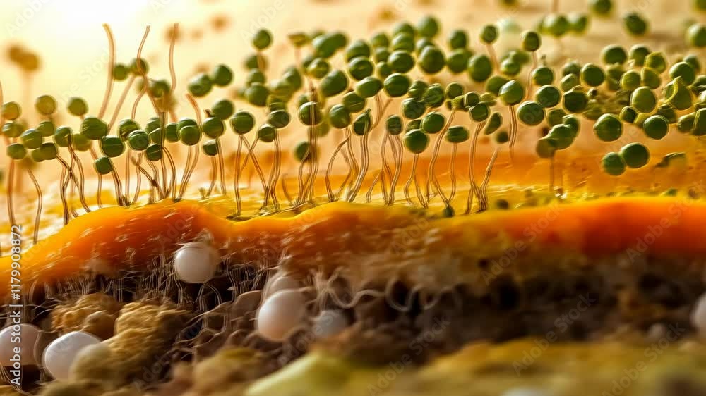 A close-up view capturing the early stages of plant growth, showcasing ...