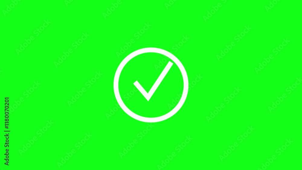 Vídeo do Stock: Check mark icon animation , right mark icon Positive check or achievement sign ...