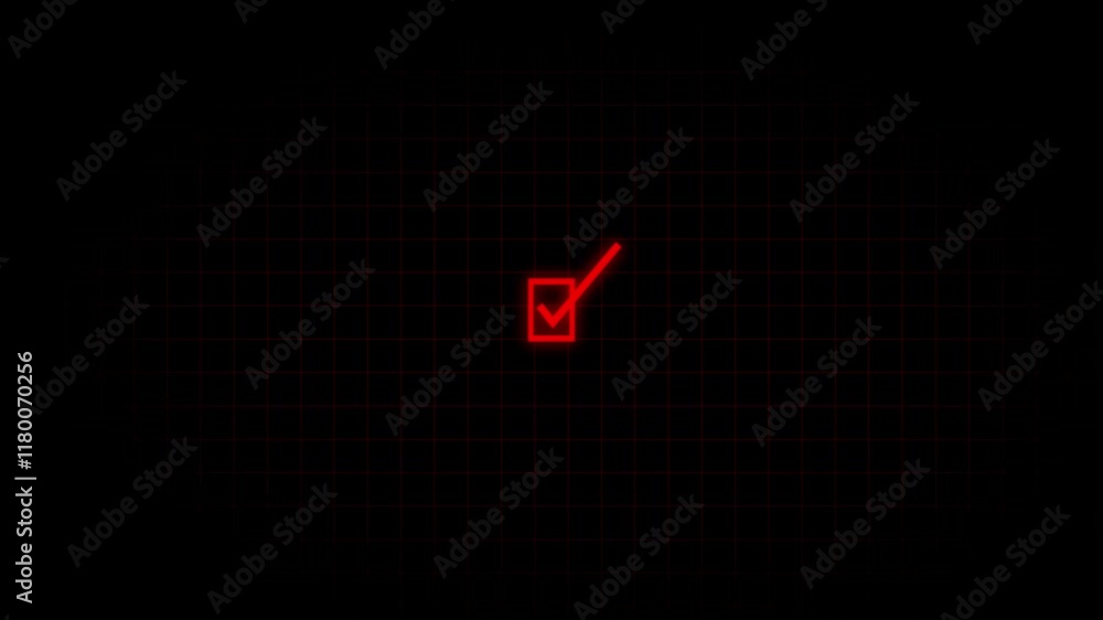 Check mark symbol with square box. Glowing check mark animation icon ...