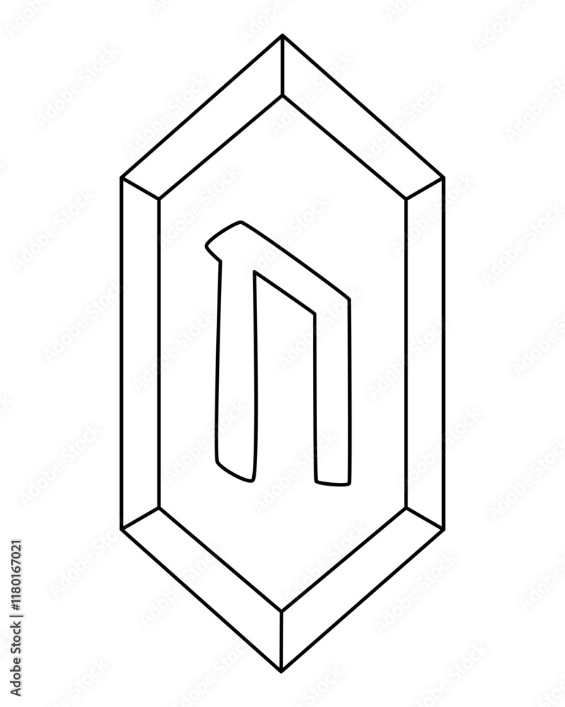 Ur Rune of the elder futhark, a magical sign symbolizing fire, strength ...