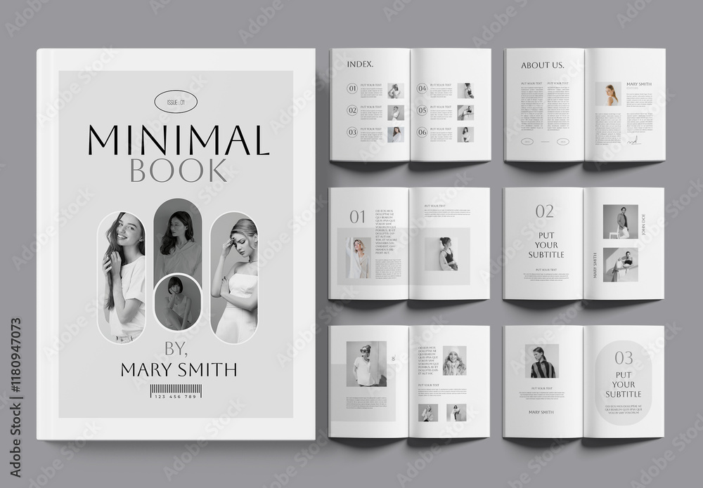 Minimal Book Layout Stock Template | Adobe Stock