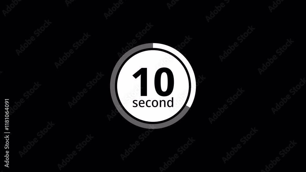 15 seconds countdown timer animation from 15seconds to 0 seconds with ...