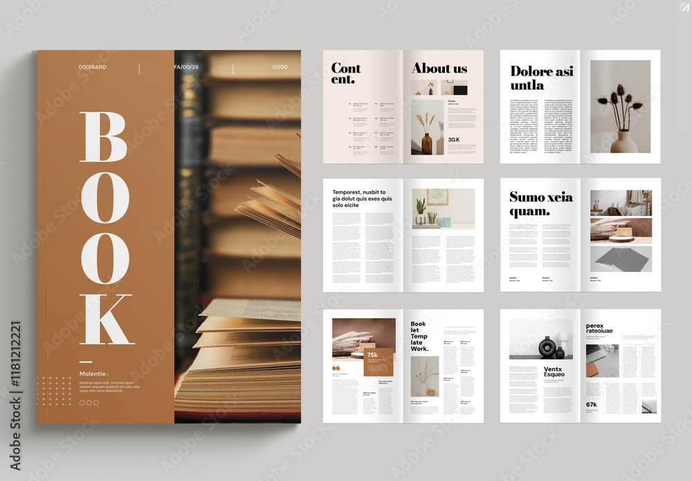 Minimal Book Layout Stock Template | Adobe Stock