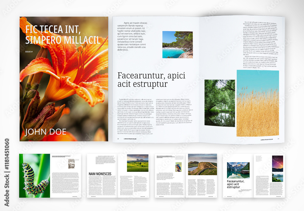 Sustainable Living Magazine Design Stock Template | Adobe Stock