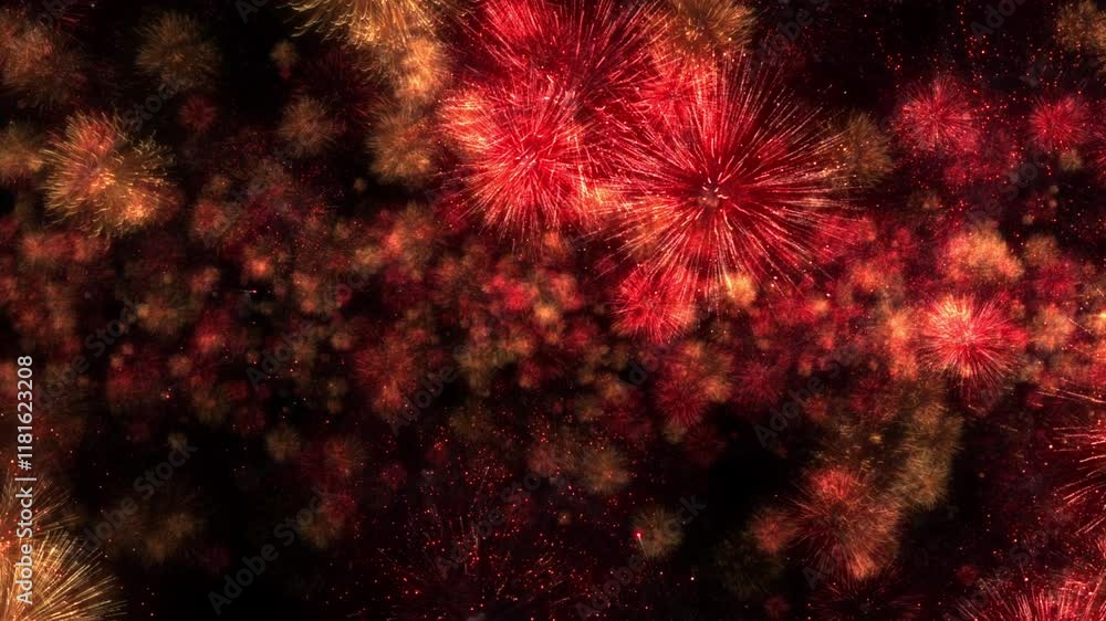 Abstract seamless loop many spark fireworks particles animation effect ...