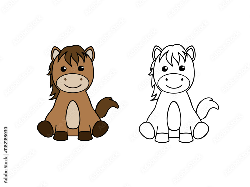 Plagát Cute Baby Horse Svg, Horse Clipart, Farmhouse Animals PNG, Horse ...