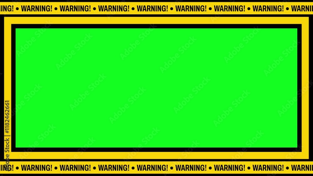 crime scene animation. warning tapes lines motion on green screen ...