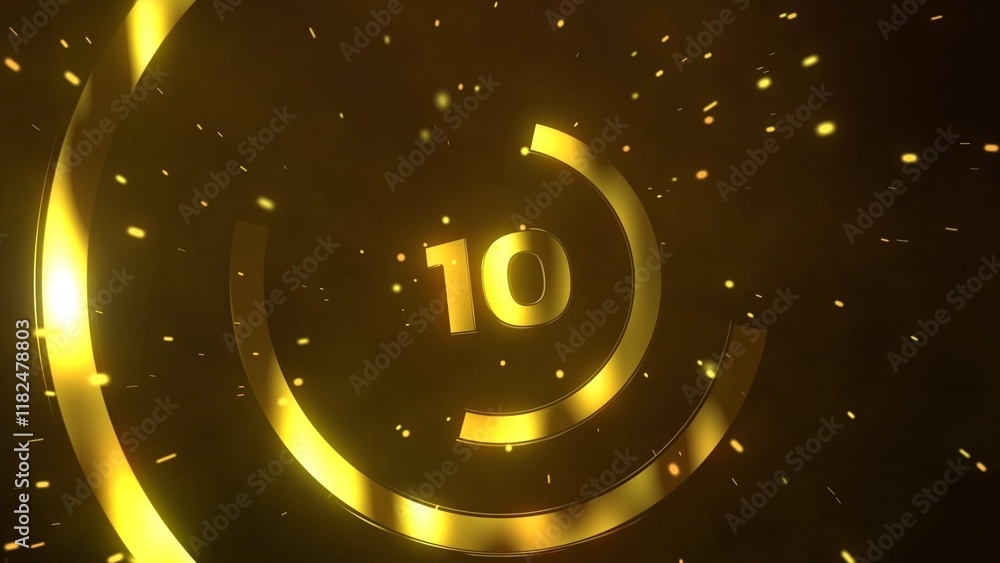 Golden Countdown Timer with Particles (Customizable) Stock Template ...