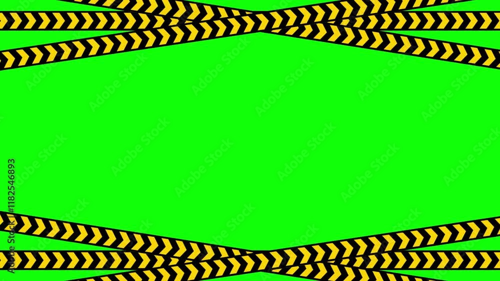 crossed line yellow and black color tape animation. Do not cross motion ...