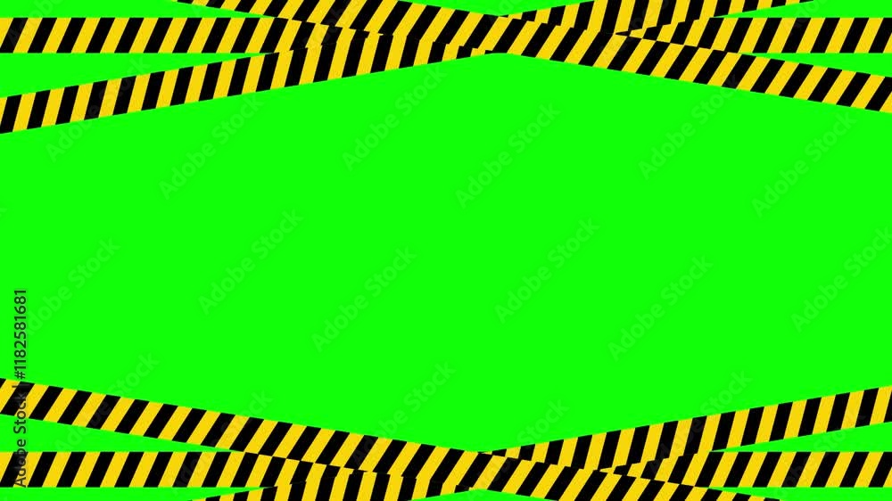 crossed line yellow and black color tape animation. Do not cross motion ...