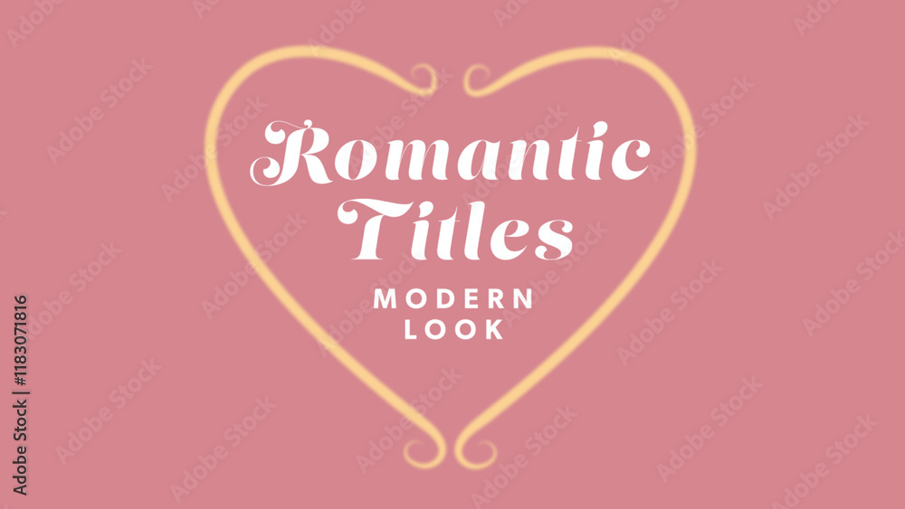 Wedding Heart Titles Overlay With Sliding Text Stock Template | Adobe Stock