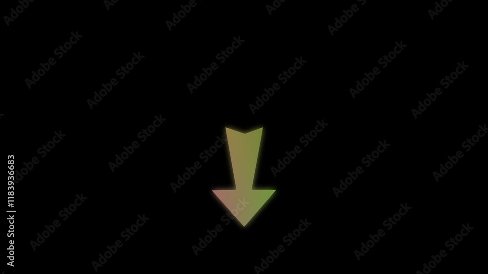 Animated down Arrow direction sign animation minimalist style, modern ...