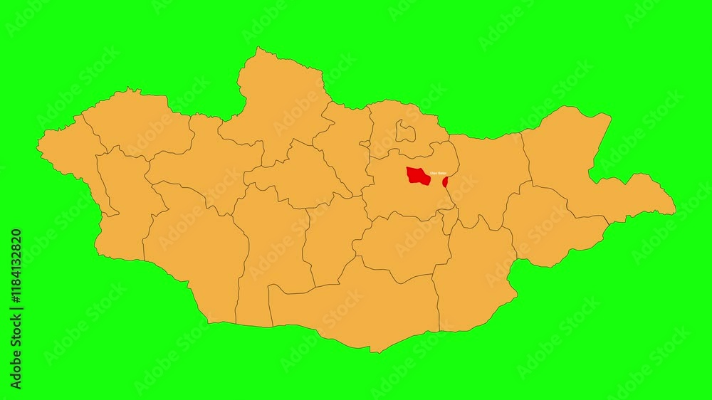 Ulan Bator map animated video. The location is highlighted on the ...