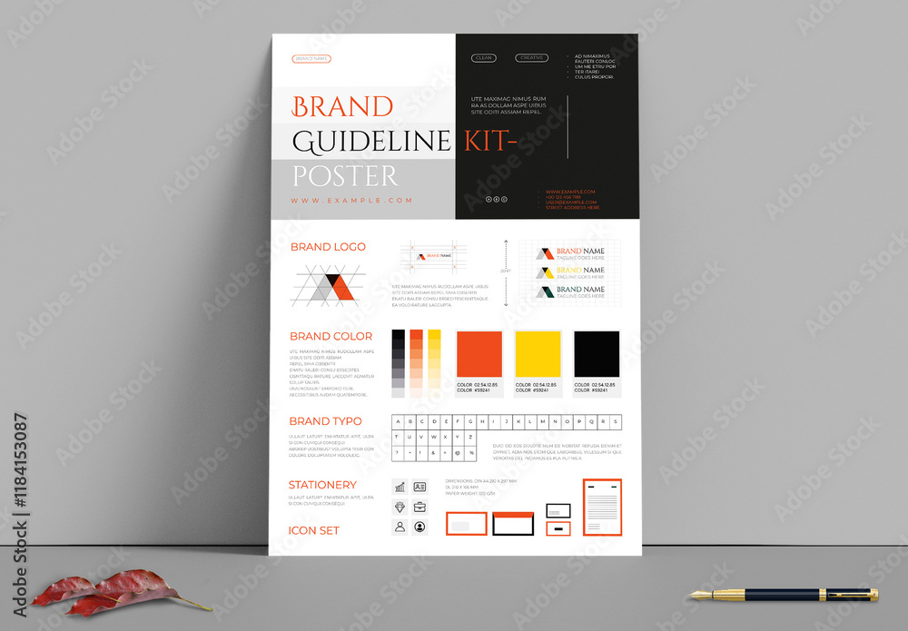Brand Guideline Layout Poster Stock Template | Adobe Stock