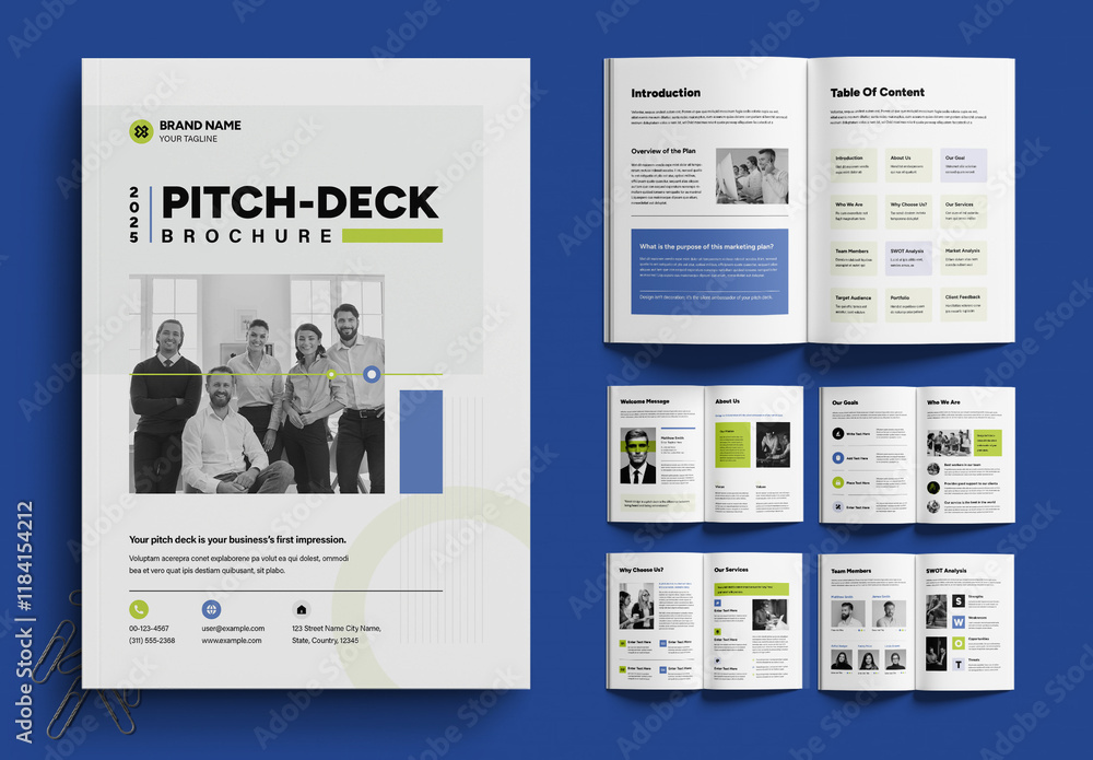 Modern Pitch Deck Brochure Design For Business Impression Stock ...